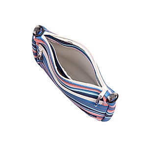 KAVU Pearrygin Pouch Cross Body Bag Mesh Zip Purse - Reef Stripe