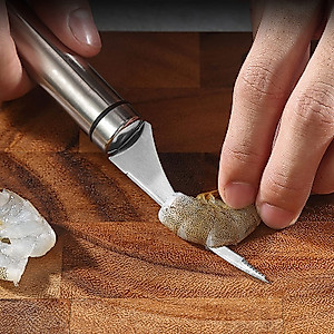 1 Set 2 Pcs Stainless Steel Shrimp Opener Fish Seafood Cleaner Tool Prawn Cleaning Tool Seafood Picks Tool Shrimp Prawn Peeler Crab Poop Oyster Wooden Peeling Machine Lobster