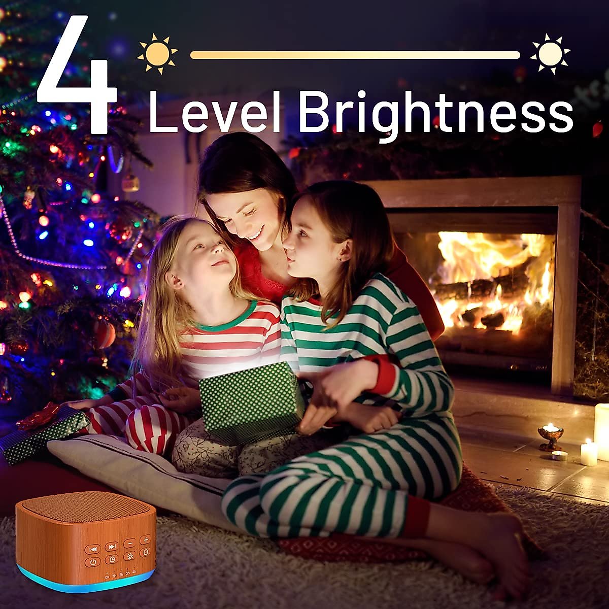 Magicteam White Noise Machine 10 Colors Lights and 25 Soothing Sounds Sleep Sound Machine with 5 Timers with Memory Feature Portable Sound Machine for Baby Adults. (Wood)