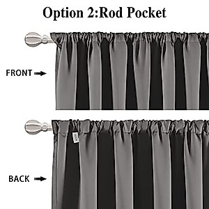 WONTEX Blackout Curtains 52 x 84 inch Length, Grey - Thermal Insulated Room Darkening Back Tab and Rod Pocket Window Curtains for Living Room and Bedroom, Set of 2 Curtain Panels