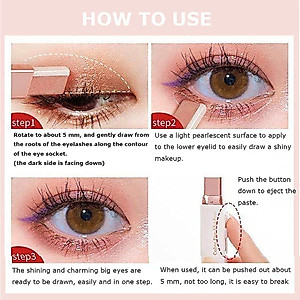 12 Colors Eye Shadow Stick Makeup, Glitter EyeShadow Highlighter Stick, Brilliant Eye Brightener Stick Shimmer Eye Highlighter Makeup Pencil, Double Colors Gradient Highlighter Eye Brightener