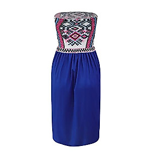 Zyyfly Plus Size Tube Dresses for Women Bandeau Dress for Women Summer Beach Casual Boho Tube Top Dress XXL