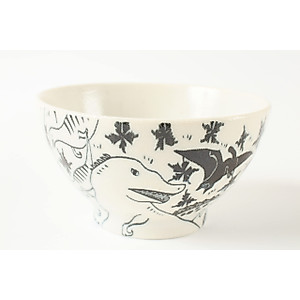 Mino ware Japanese Ceramics Rice Bowl Various Dinosaur Matte Finish made in Japan (Japan Import) GBC002