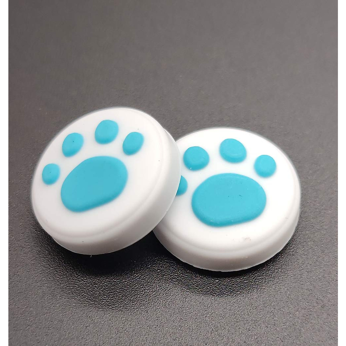 Silicone Analog Controller Thumb Stick Joystick Grips Cap for Switch NS & Switch Lite Controller Joy-Con ThumbStick Cute Cat Paw Claw (Blue + Green 2PCS)
