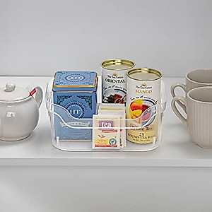 Sterilite 9.5 x 6.5 x 4 Inch Small Open Scoop Front Clear Storage Bin with Comfortable Carry Through Handles for Household Organization (16 Pack)