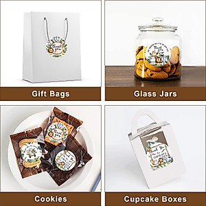 80 Wild Safari Thank You Stickers, Jungle Safari Baby Shower Favor Stickers, Wild Animals Birthday Party Favor Label Decorations (2 Inch)