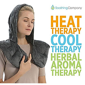 Heating Pad Microwavable, Hooded Neck Heating Pad Microwavable for Shoulders, Legs, Stomach Cramps, Pain Relief Microwavable Heating Pad, Portable Heated Neck Wrap, Soft, Reusable, Cordless Hot Pad