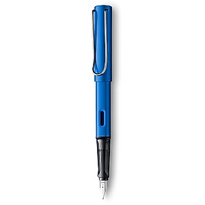 Lamy AL-star Fountain Pen - Elegant Design Cool Pens, Best Pens For Smooth Writing, Light Aluminum - Ocean Blue Medium Point Pen