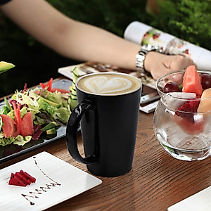 TOSSOW Ceramic Tea mug with Infuser and Lid 14oz Steeping Tea Cups Single Cup Loose Tea Brewing System Teaware with Filter（Dark Blue）