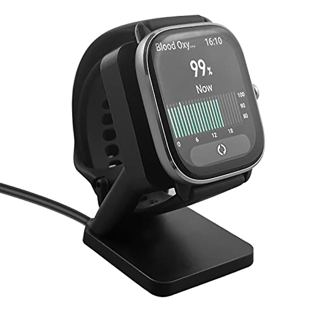 RUKUHOT Magnetic Replacement Charger Dock Compatible with Amazfit GTS 4 Mini & Amazfit Bip 3 Pro Smartwatch,Nightstand Charging Base with 3.3ft USB Charger Cord Fit for Amazfit GTS 4 Mini Smartwatch