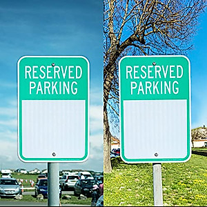Faittoo Blank Reserved Parking Signs, 4-Pack 18 x 12 Inch Engineer Grade Reflective Aluminum Signs, Weather/Fade Resistant, UV Protected, Easy to Install and Read, Indoor/Outdoors Use