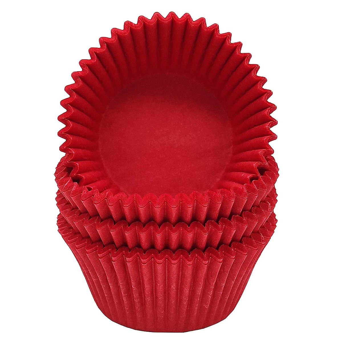 Mombake Premium Red Greaseproof Cupcake Liners Muffin Paper Baking Cups Standard Size, 100-Count