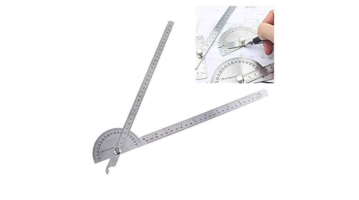 ChgImposs 0-180 Degree Stainless Steel Angle Finder - Protractor Tool