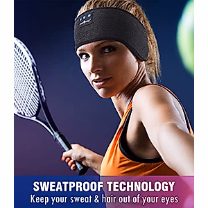 MUSICOZY Sleep Headphones Bluetooth Sports Headband, Wireless Music Sleeping Headphones Sleep Eye Mask Earbuds for Side Sleepers Workout Running Insomnia Travel Yoga Office, Pack of 2