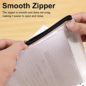 25pcs Multisize Mesh Zipper Pouch Bags, Waterproof Zipper Bags, 8 Sizes Waterproof Plastic Document Pouch, Bags for Travel Storage, Office Supply and Home Organize