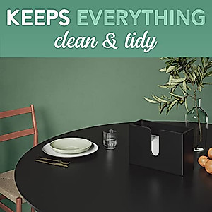 Bamboo Paper Towel Dispenser with Removable Top Tray for Bathroom and Kitchen - Wall Mount and Countertop Multifold Paper Towel, C-Fold, Zfold, Tri fold Hand Towel Holder Commercial (Black)