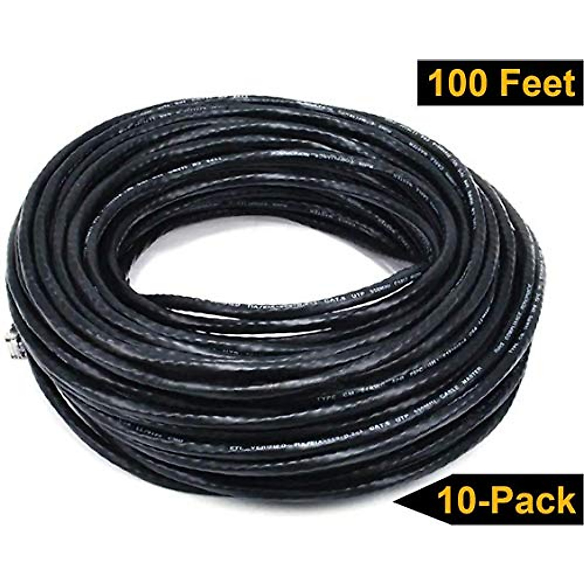 iMBAPrice 3' Cat5e Network Ethernet Patch Cable, 10 Pack, Black (IMBA-CAT5-03BK-10PK)