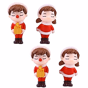 BESTOYARD 4 Pcs Christmas Plastic Ornaments Mini Toy Wedding Mini Couple Statue Bride Groom Figures Mini Christmas Figurines Desktop Toys Miniature Resin Accessories Bridegroom