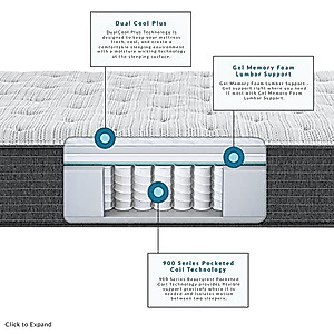 Beautyrest Silver BRS900 12.25” Plush Queen Mattress, Cooling Technology, Supportive, CertiPUR-US, 100-Night Sleep Trial, 10-Year Limited Warranty , White