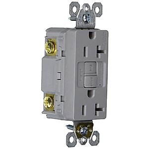 Legrand radiant 2097GRYCCD12 20 Amp GFCI Self Test Decorator Duplex Outlet, Gray (1 Count)