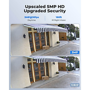 REOLINK 5MP Outdoor Security Camera, Support Smart Human/Vehicle Detection,Timelapse, 100ft Night Vision, Up to 256GB SD Card, RLC-510A and RLC-520A Bundle