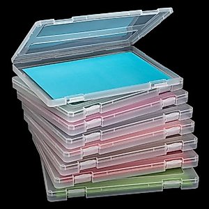 Udefineit 8PCS Clear A4 File Portable Project Case, 12.6x9.5in Plastic Scrapbook Paper Storage File Box, Plastic Document Case Office A4 Paper Storage Container Magazine Photo Protector File Holder