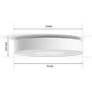 Philips Hue Infuse Medium Ceiling Lamp, White - White and Color Ambiance Color-Changing Smart LED Light - 1 Pack - Control with Hue App - Compatible with Alexa, Google Assistant, and Apple Homekit.