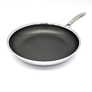 Cooksy 11 Inch Hexagon Surface Hybrid Stainless Steel Frying Pan