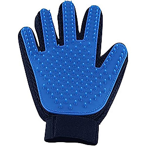 Pet Grooming Glove - Gentle Deshedding Washing Brush Glove - Efficient Pet Hair Remover Mitt - Enhanced Five Finger Design - Perfect for Dog & Cat Kitten Puppy with Long & Short Fur - Right Hand