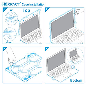 IBENZER Hexpact Compatible with New MacBook Air 13 Inch Case 2022 2021 2020 M1 A2337 A2179 A1932, Heavy Duty Protective Case for Apple Mac Air 13 Retina with Touch ID, Black, HAT13-BK