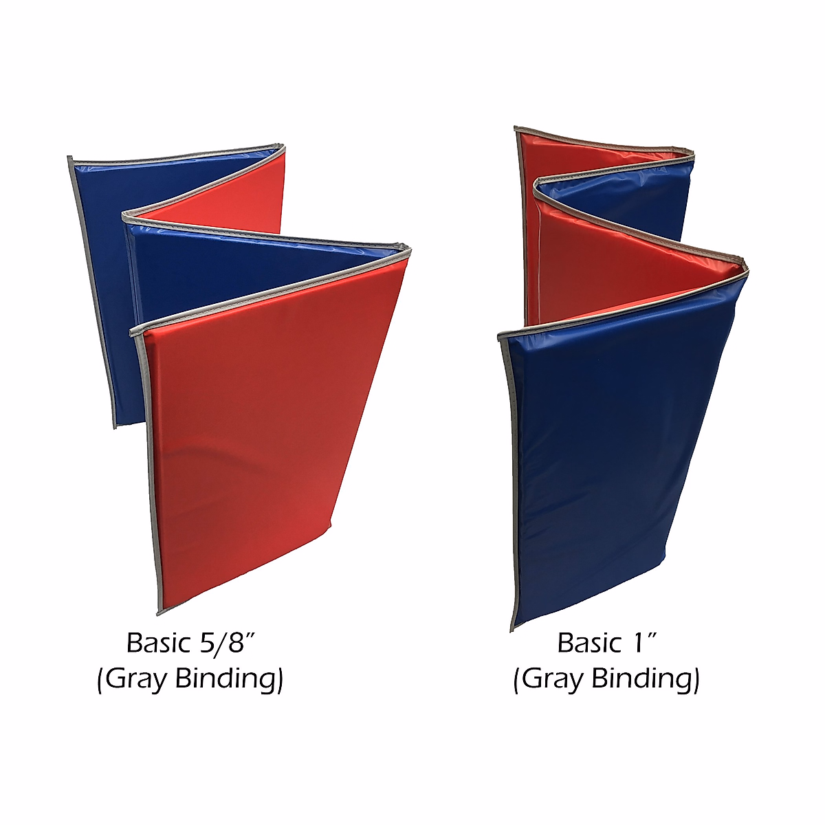 KinderMat, 5/8" Thick KinderMat, 4-Section Rest Mat, 45" x 19" x 5/8", Red/Blue with Grey Binding, Great for School, Daycare, Travel, and Home, Made in The USA