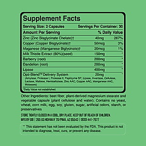 Gains in Bulk LIV Clean Liver and Kidney Cleanse & Repair | Supports Healthy Liver/Kidney Function | Fat and Toxin Reducing Beet Fiber Supplement | 60 Vegetarian Capsules