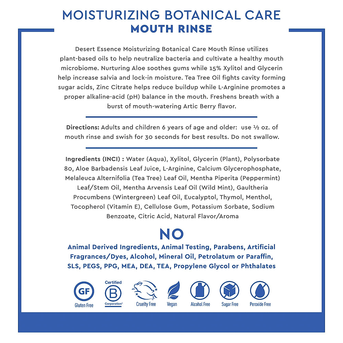 Desert Essence Moisturizing Botanical Care Mouth Rinse - Arctic Berry