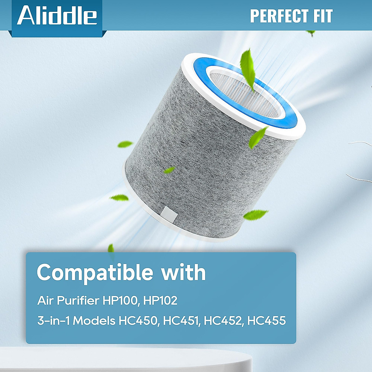HP102 Replacement Filter, Compatible with Shark Air Purifier HP100, HP102 and 3-in-1 Models HC450, HC451, HC452, HC455, H13 True HEPA, 2Pack