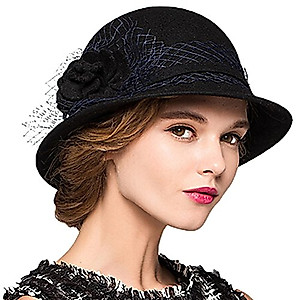 Maitose™ Women's Wool Felt Bowler Hat Black