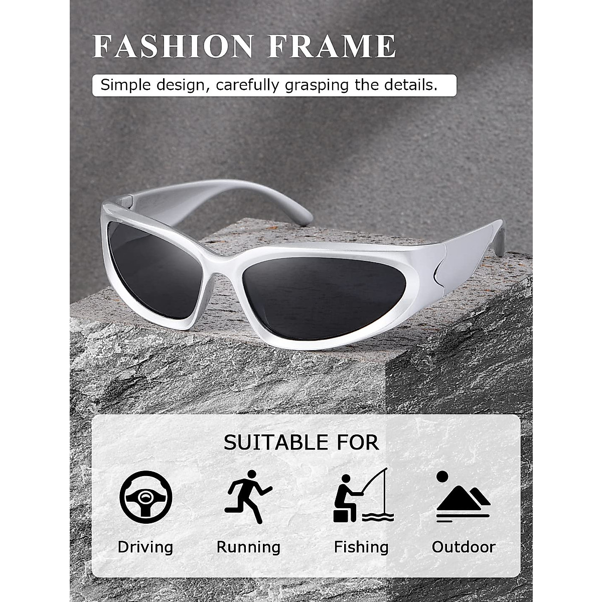 kimorn Y2K Wrap Around Polarized Sunglasses Womens men Swift Oval Fashion Sport Shades Sun Glasses K1273