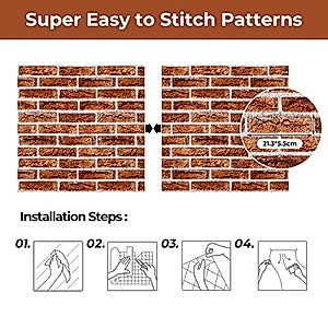 bofeifs Brick Wallpaper Peel and Sbofeifs Brick Wallpaper Peel and Stick Decorative Paper Self-Adhesive Sticker for Home Apartment Wall Fireplace Christmas Decor（Red） 17.7 x 118 inches