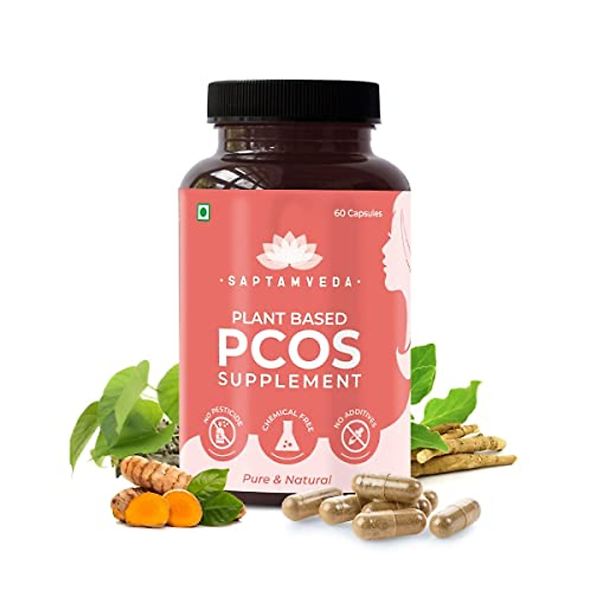 Plant Based PCOS/PCOD Supplement 60 Veg Capsules (500Mg) Pack 1 | Ayurvedic Medicine for Delayed Periods | Supplements for Women Promoting Better Cycle & Hormonal Balance