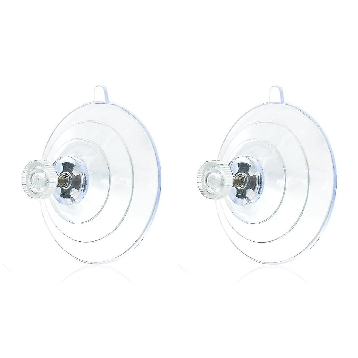 2 Pcs Suction Cups for Window Bird Feeders, 2.48"/63mm Clear PVC Strong Suction Pads with Screw Nut, Removable and Reusable Suction Cups for Wall, Window Hanging, Utility Hooks, Home Storage Hooks