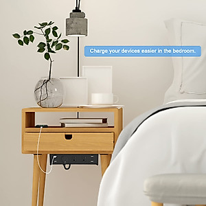 Under Desk Power Strip Mountable,Screw Mount Power Outlet with 3 AC Outlets,4 USB-A Ports,15FT Extension Cord,Desk Clamp Power Strip