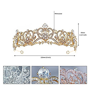 Crystal Tiara Crown, Rhinestone Wedding Crystal Tiara Queen Headband Princess Crown for Bridal Wedding Prom Birthday Party
