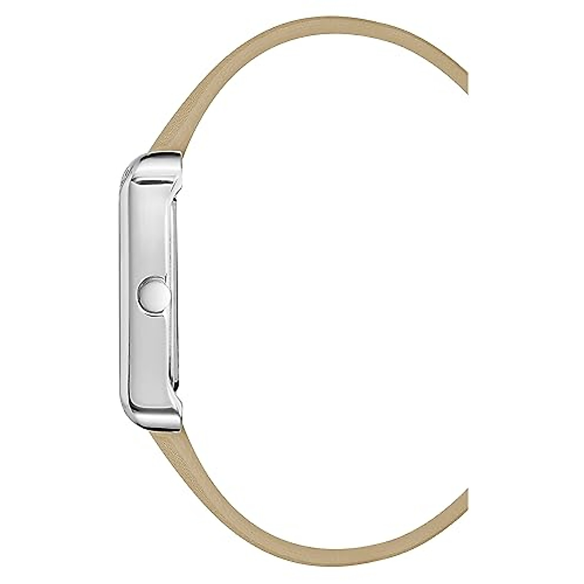 Nine West Women's Japanese Quartz Dress Watch with Faux Leather Strap, Beige, 18 (Model: NW/2117SVTN), Tan/Silver