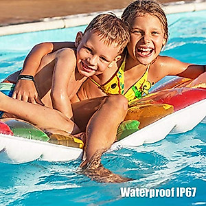 BIGGERFIVE Slim Fitness Tracker Watch for Kids Girls Boys Teens, Waterproof Activity Tracker with Pedometer, Calorie and Step Counter, Sleep Monitor, Silent Alarm Clock(Dual Bands)