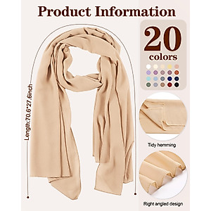 Mepase 20 Pack Chiffon Hijab Head Scarves for Women Soft Hijab Long Scarf Wrap for Muslim Women Lightweight, 20 Colors