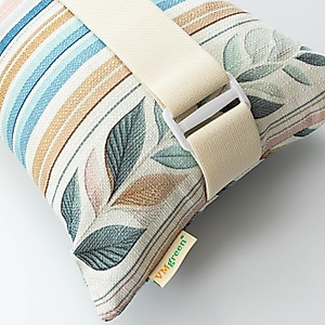 vmgreen Waterproof Outdoor Pillows - 2 Pack - Adjustable Elastic Strap for Chaise Lounge, Recliner, and Office Chairs - Lumbar Support with Decorative Design 11”*16”