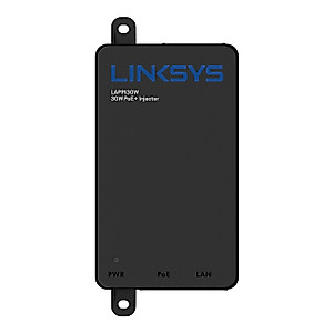 Linksys Gigabit Power Over Ethernet Plus Injector, 30W PoE+ Power Network Reaches Distances Up To 328 ft. (100M), LAPPI30W Black