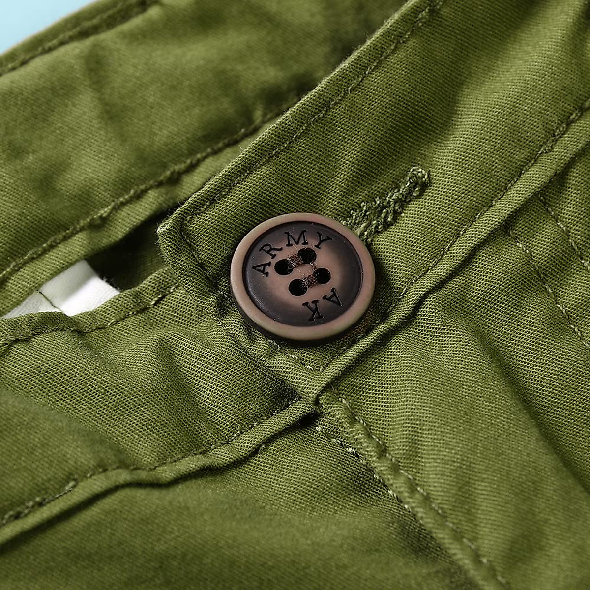 OCHENTA Big Boys Casual Cargo Shorts with Multi Pockets Military Army Green Tag 160-9-10