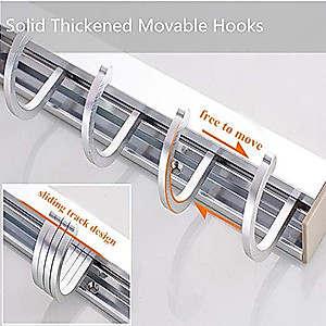 Cavoli Mop and Broom Organizer Wall Mounted, 4 Adjustable Holder and 3 Hooks,Storage Solutions for Broom Holders, Metal and Easy Clean