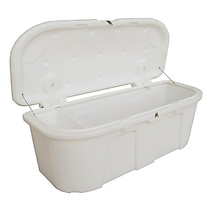 TAYLOR MADE 123650 Stow N' Go Poly Dock and Patio Storage Box - 43" L x 21" W x 36" H, Classic White