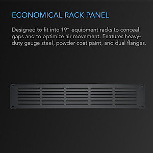 AC Infinity Rack Panel Accessory Vented 2U Space for 19" Rackmount, Heavy-Duty 3mm Gauge Steel, Black